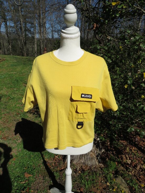 Columbia | Tops | Vintage Columbia Sportswear Yellow Utility Pocket Top ...